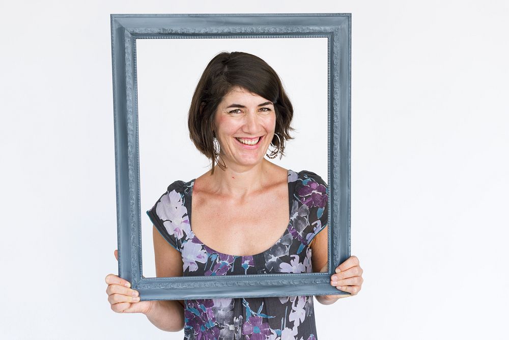 Woman Smiling Happiness Frame Portrait | Premium Photo - rawpixel