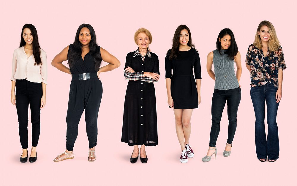 Diversity Women Set Gesture Standing | Premium Photo - rawpixel