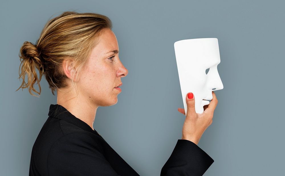 Caucasian woman Frowning Mask Concept | Premium Photo - rawpixel