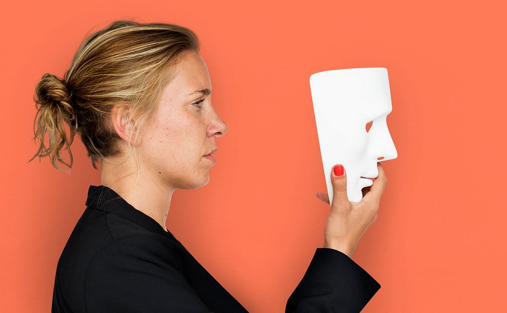 Caucasian woman Frowning Mask Concept | Premium Photo - rawpixel