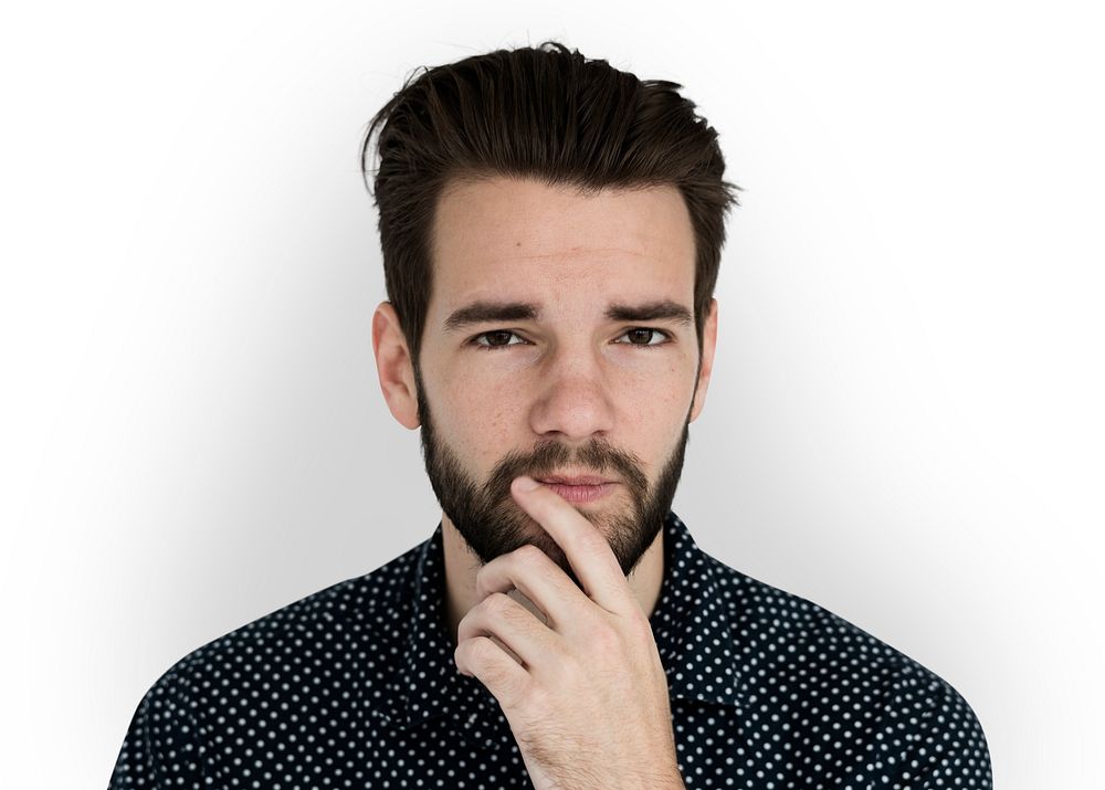 Young Caucasian Thinking Hand Gesture | Premium Photo - rawpixel