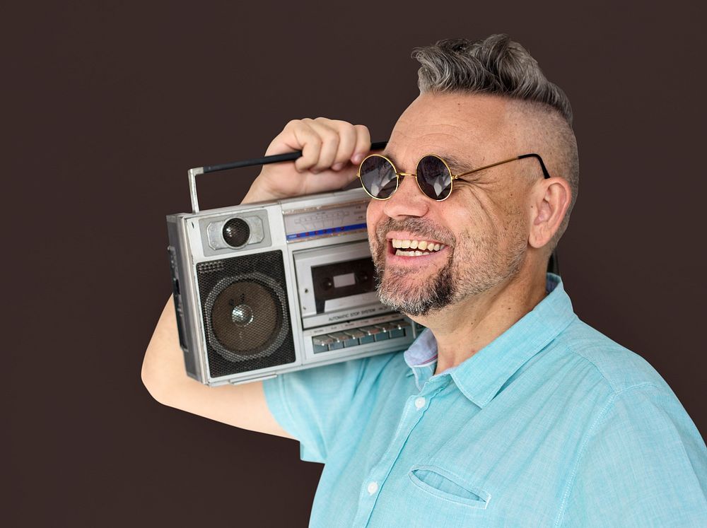 Caucasian Man Holding Jukebox Smile | Premium Photo - rawpixel