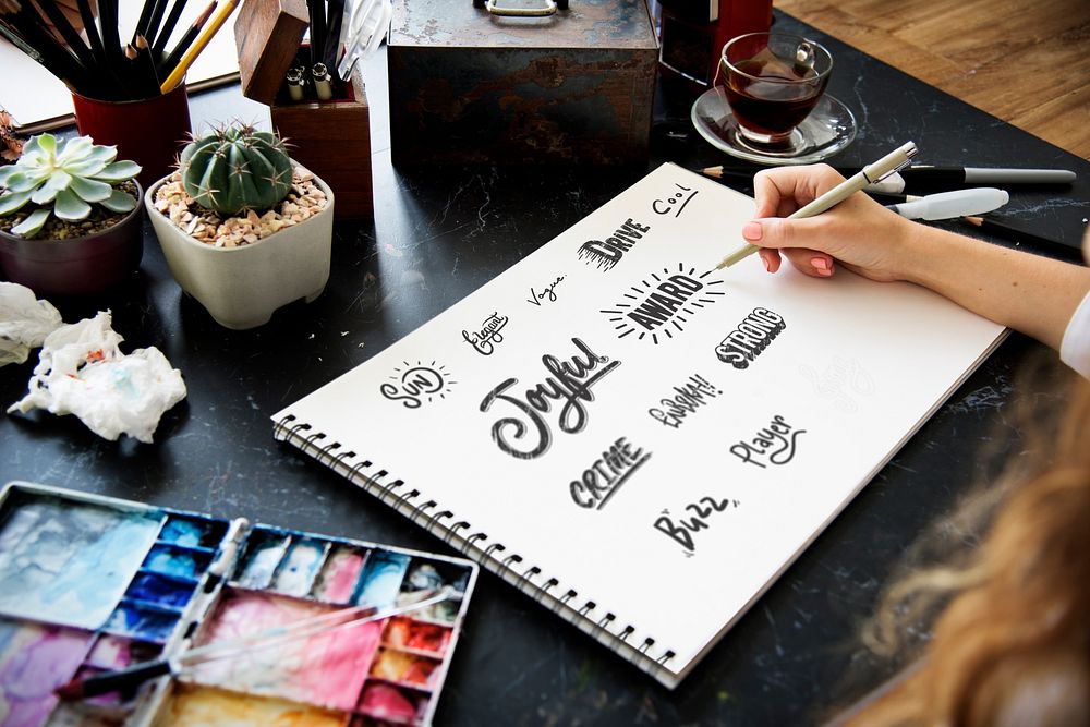 Calligraphy Design Typography Workplace | Premium Photo - rawpixel
