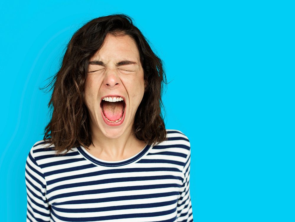 Caucasian White Girl Screaming Mad | Premium Photo - rawpixel