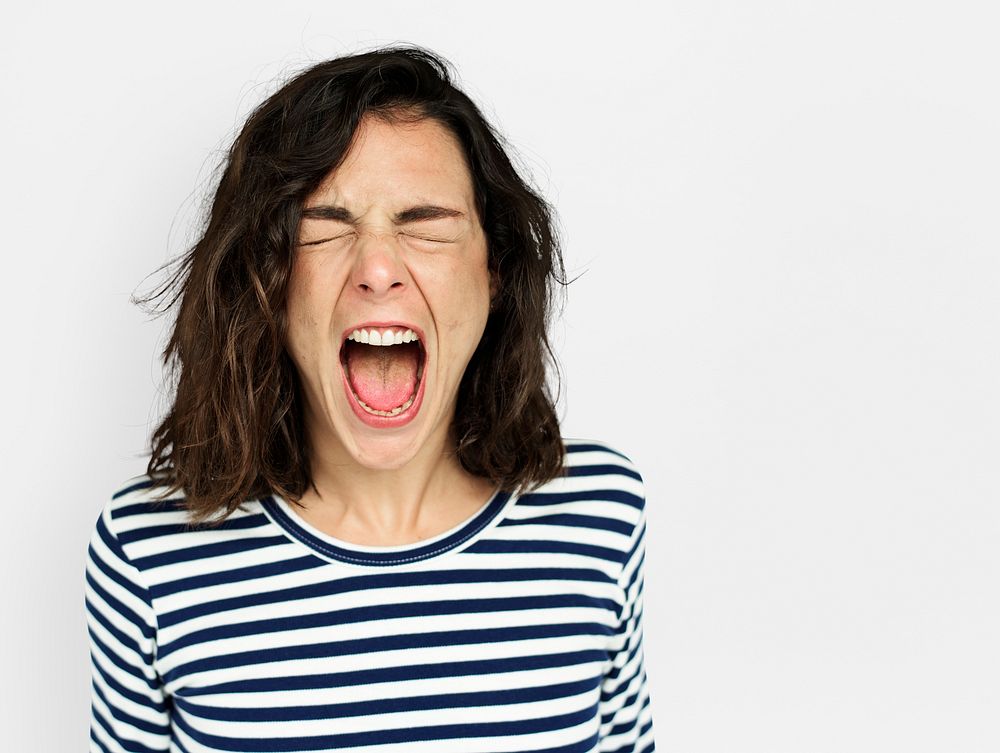 Caucasian White Girl Screaming Mad | Premium Photo - rawpixel