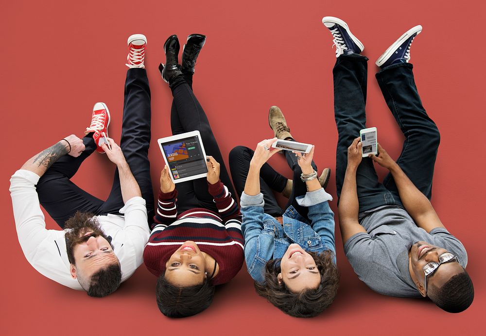 Top Down Shot People Using | Premium Photo - rawpixel