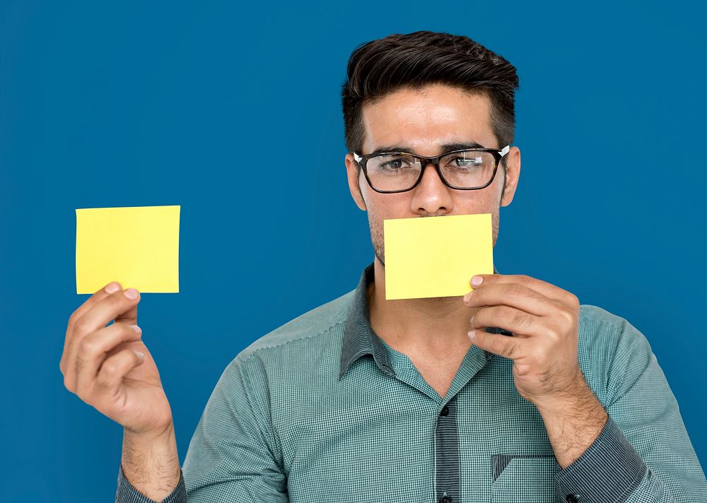 A man with post-it on his | Premium Photo - rawpixel