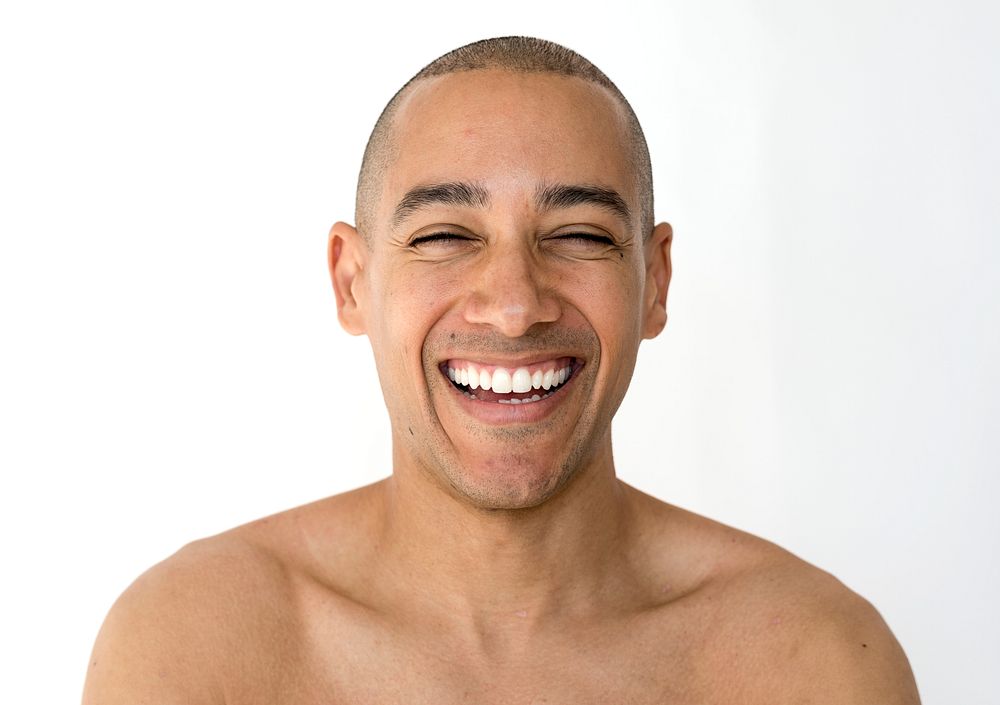 Smiling happiness man bare chest | Premium Photo - rawpixel