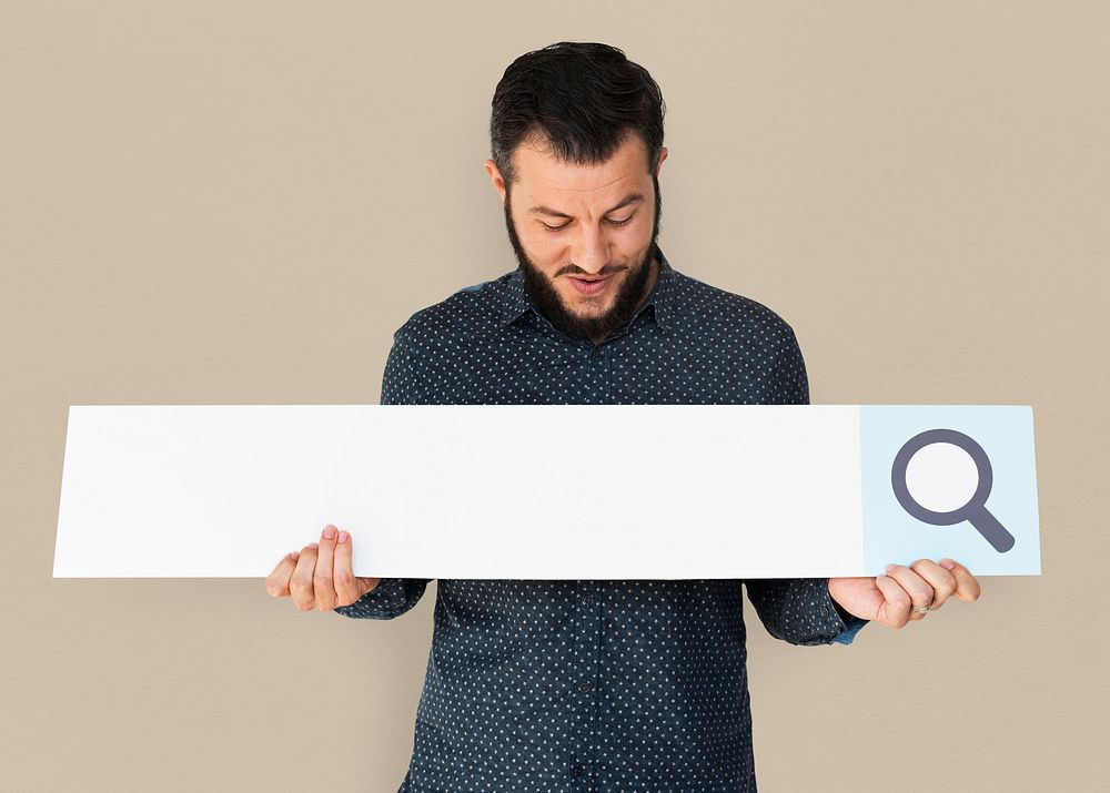 Man standing and holding banner | Premium Photo - rawpixel