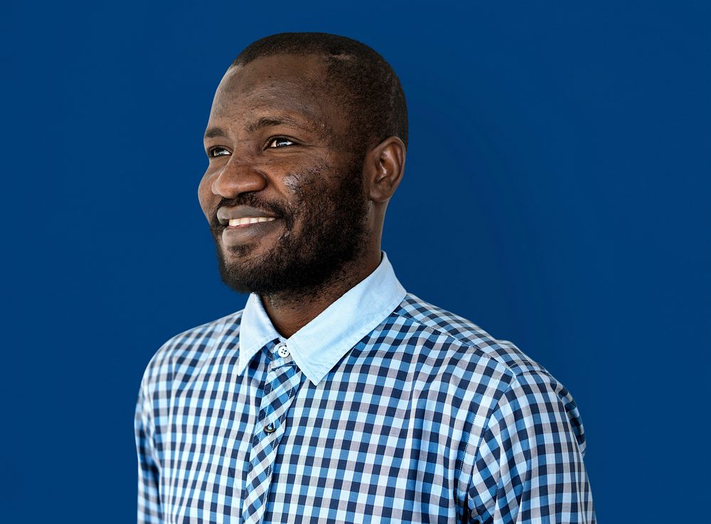 African man mustache smiling studio | Premium Photo - rawpixel