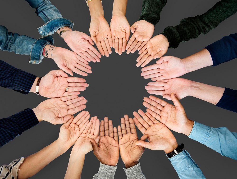 Circle of hands showing off their | Premium Photo - rawpixel