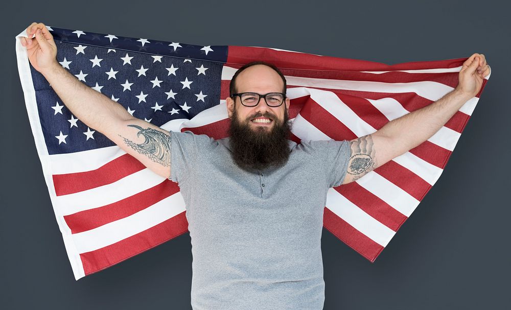 Man holding flag and posing | Premium Photo - rawpixel
