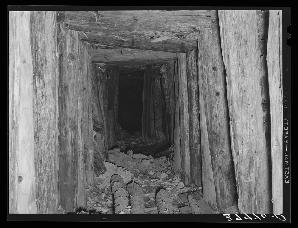 Timber-shored tunnel mine, San Juan | Free Photo - rawpixel