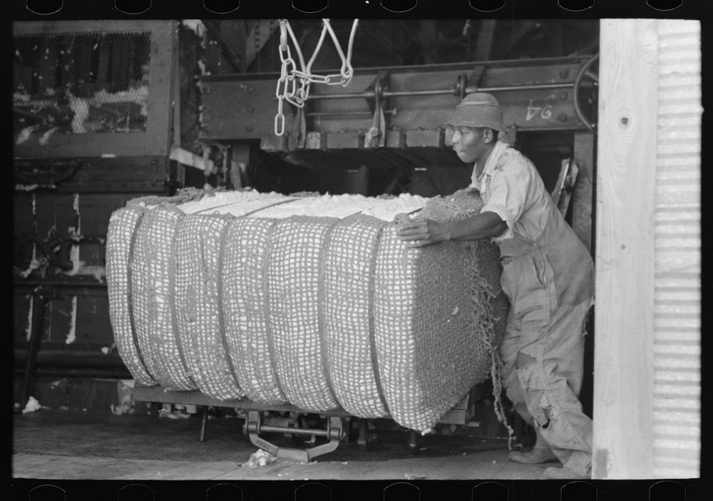 Removing bales cotton gin press, | Free Photo - rawpixel
