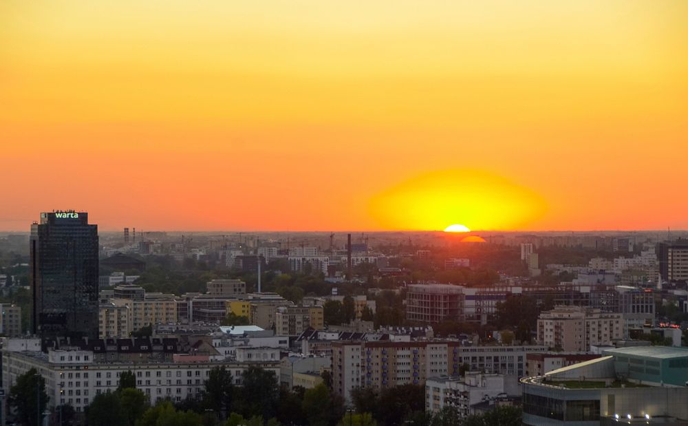 Warsaw sunset | Free Photo - rawpixel