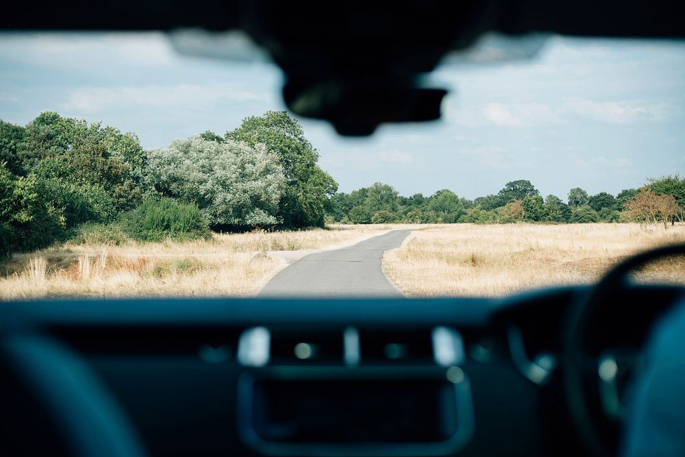 Countryside view through car windscreen | Premium Photo - rawpixel