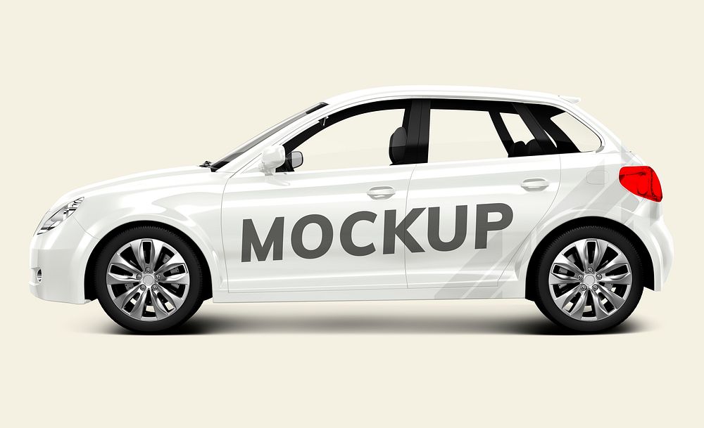 Side view white hatchback 3D | Premium PSD - rawpixel