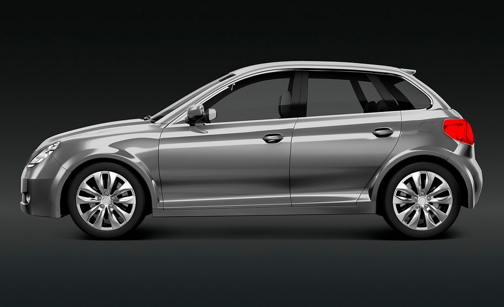 Side view silver hatchback 3D | Premium PSD - rawpixel