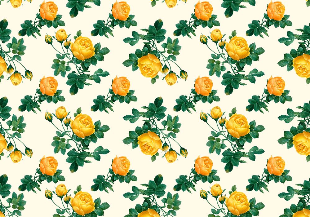 Yellow roses wallpaper design illustration | Premium Photo - rawpixel