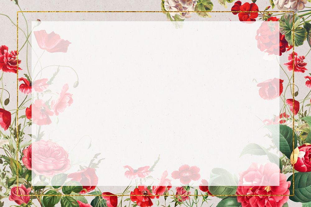 Vintage red flowers border frame | Premium Photo - rawpixel