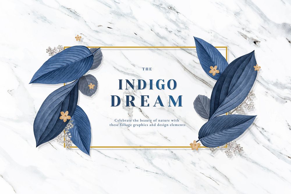 Gold rectangle frame decorated with blue | Premium Vector - rawpixel