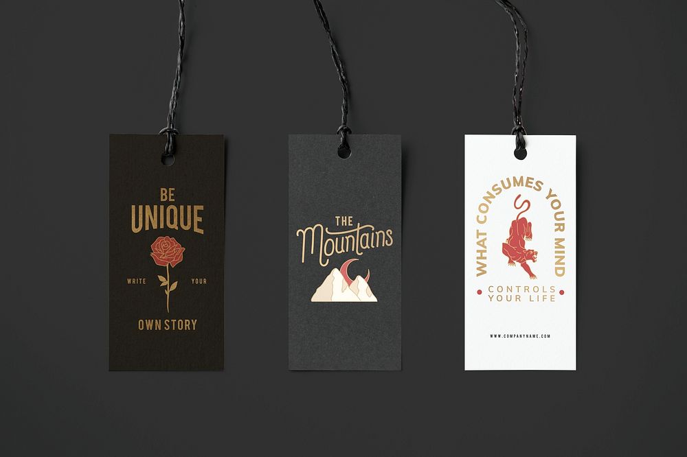 Vintage tag set design vector | Premium PSD Mockup - rawpixel