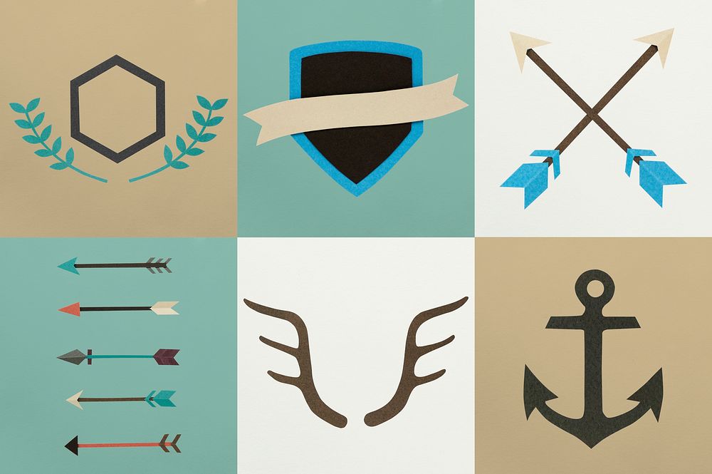 Paper craft props icon set | Premium Photo - rawpixel