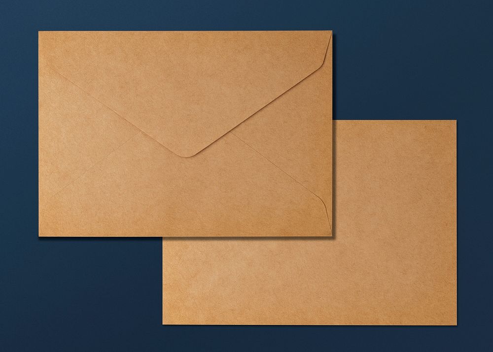 Brown envelope, flat lay design | Free Photo - rawpixel