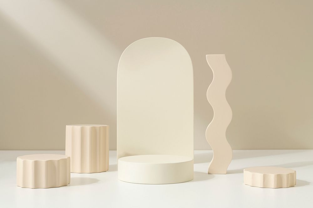 Beige product backdrop mockup psd | Premium PSD Mockup - rawpixel