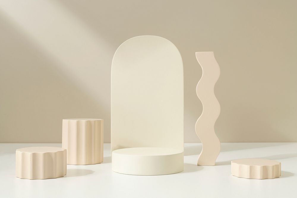 Abstract background beige geometric 3d | Premium Photo - rawpixel