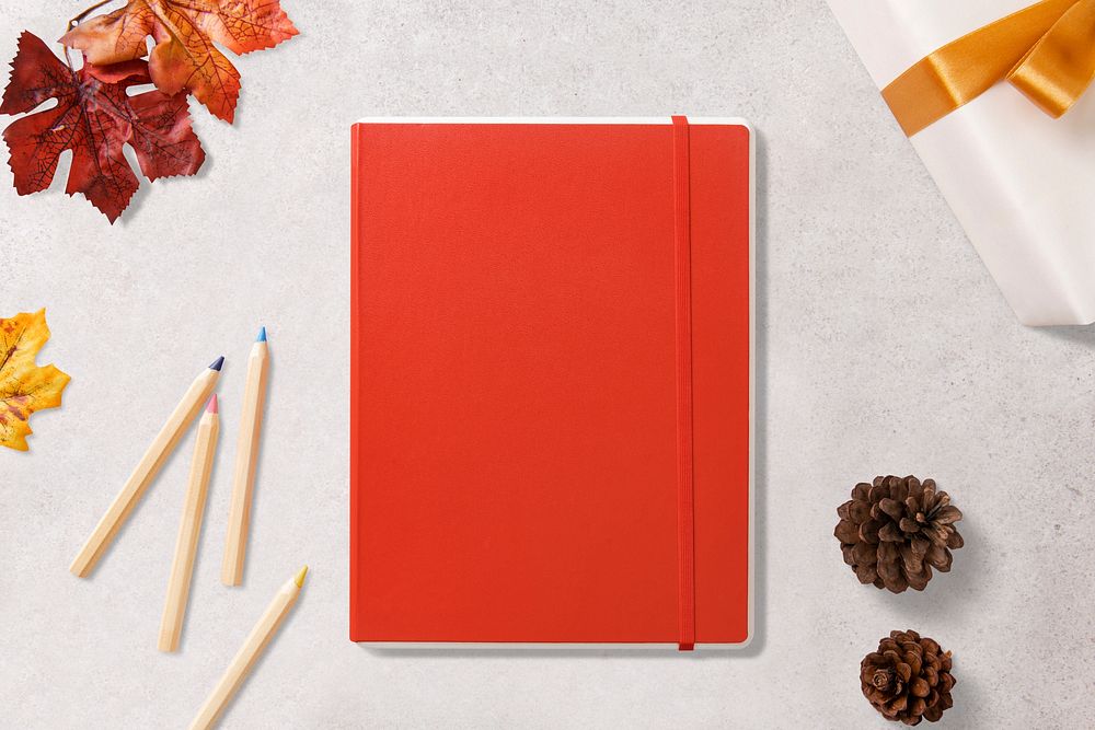 Notebook flat lay design, autumn | Free Photo - rawpixel