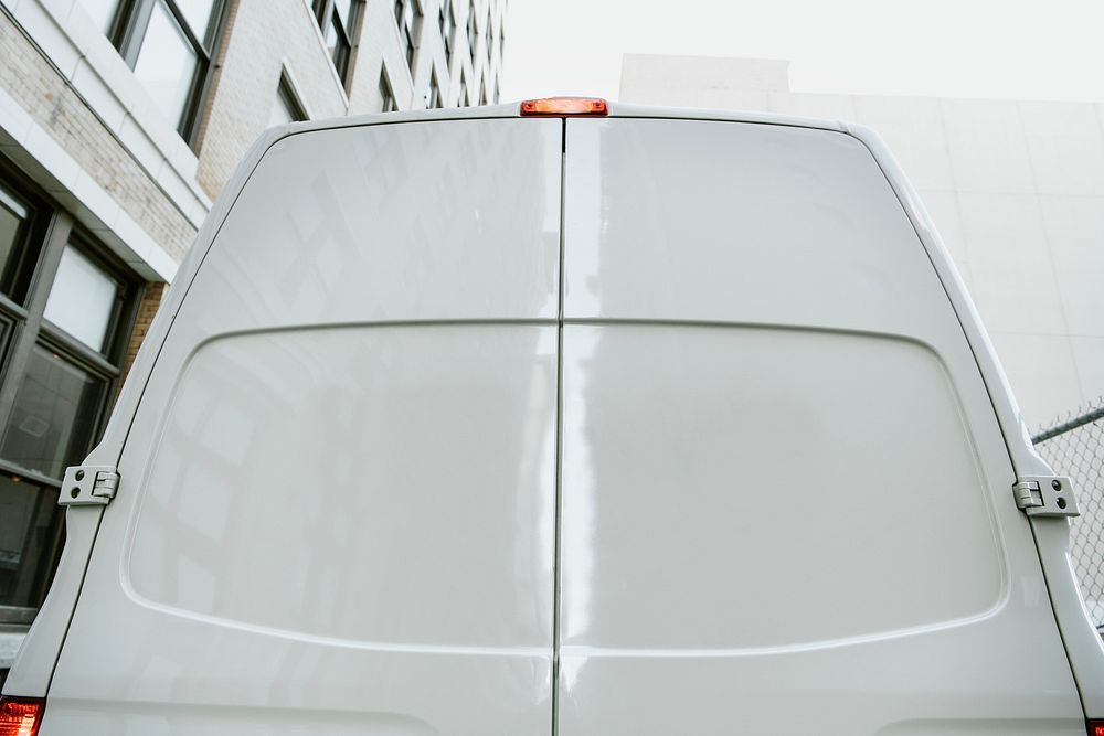 Rearview white delivery truck | Premium Photo - rawpixel