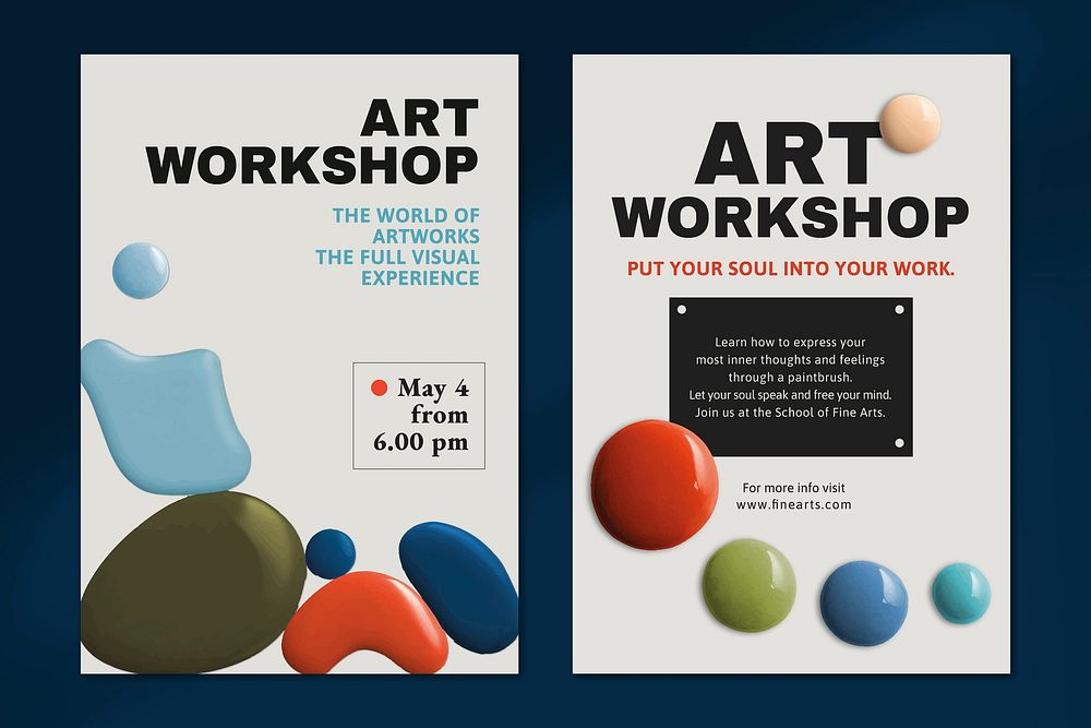 Modern color paint template psd | Premium PSD - rawpixel