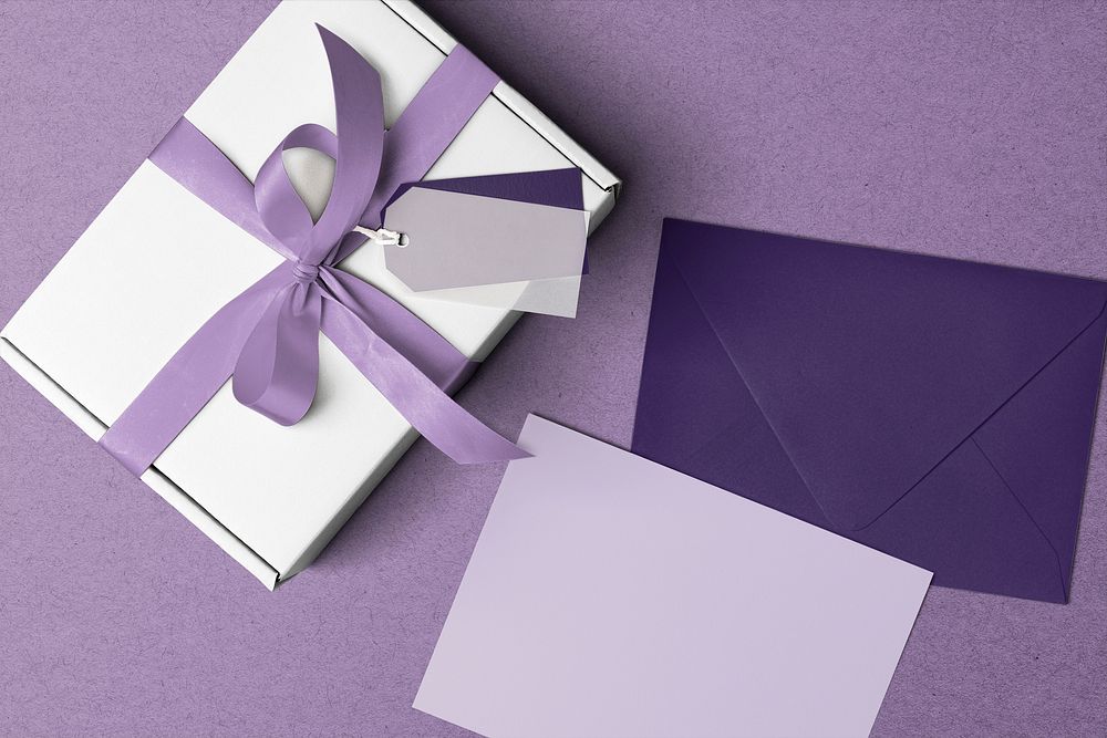 Pastel purple gift box, envelope, | Free Photo - rawpixel