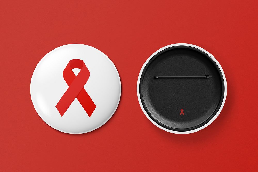 Pin badge mockup, HIV awareness | Premium PSD Mockup - rawpixel