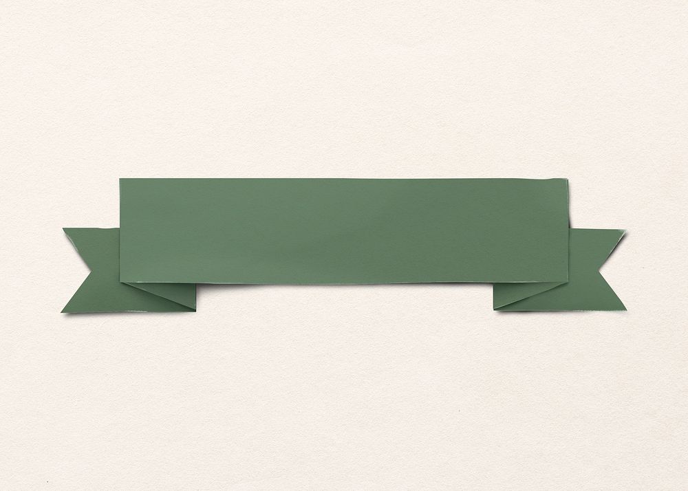 Ribbon banner collage element, paper | PSD - rawpixel