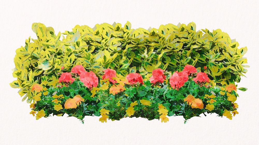 Flower bush collage element, nature | Premium PSD - rawpixel