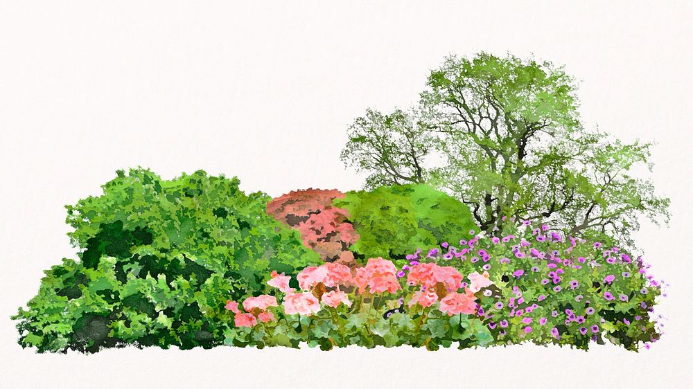 Bush collage element, nature design | Premium PSD - rawpixel