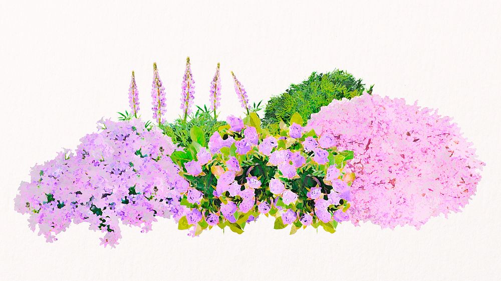 Flower bush collage element, nature | Premium PSD - rawpixel