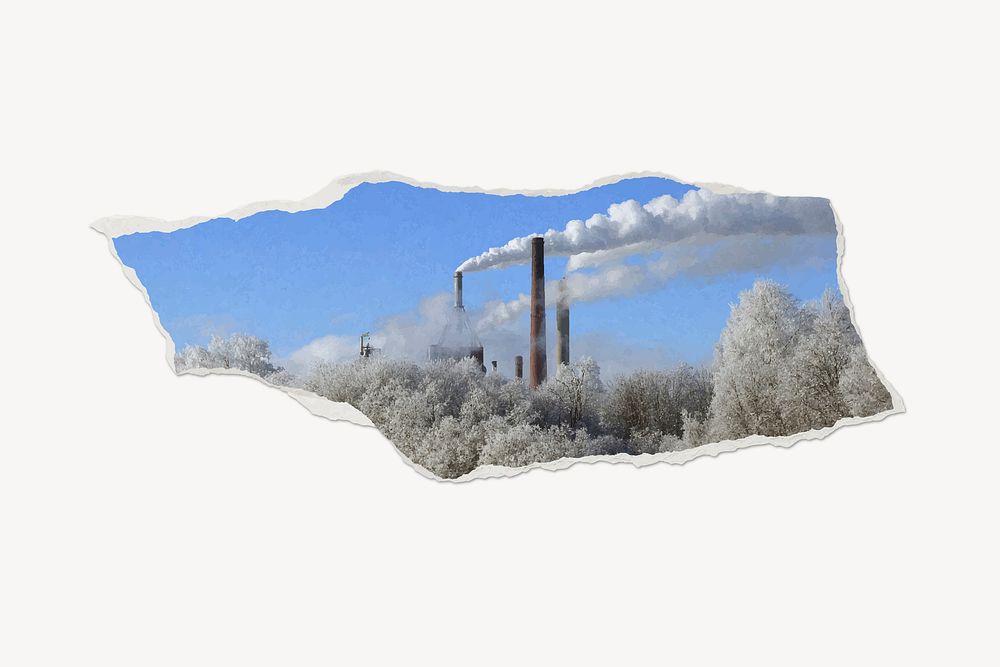 Factory winter ripped paper collage | Premium Vector - rawpixel