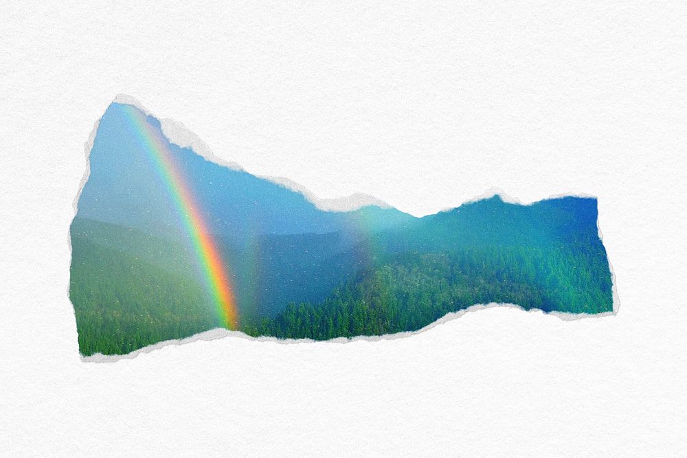 Rainbow view ripped paper border, | Premium PSD - rawpixel
