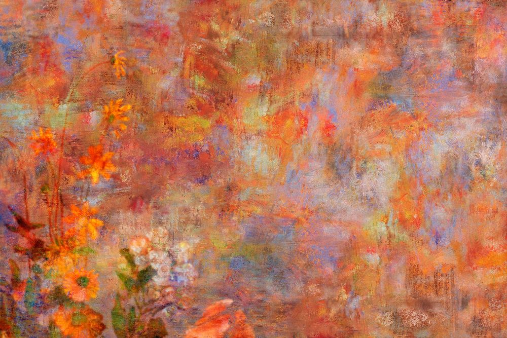 Floral finger painting textured wall | Free Photo - rawpixel