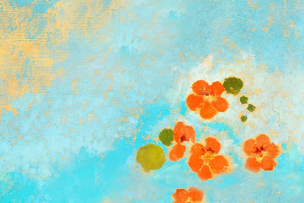Orange flowers oil paint textured | Premium Vector Illustration - rawpixel