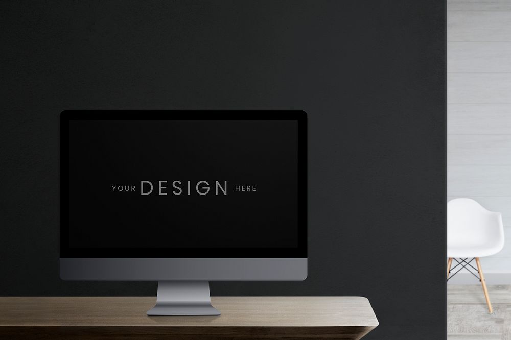 Desktop computer with screen mockup | Premium PSD Mockup - rawpixel