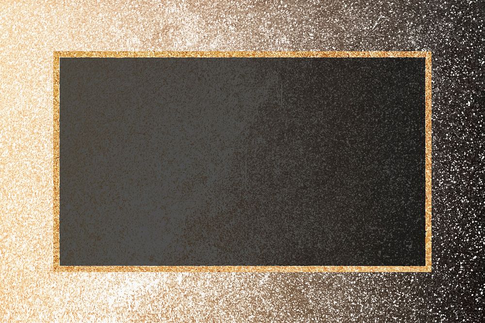 Gold glittery rectangle frame vector | Premium Photo - rawpixel