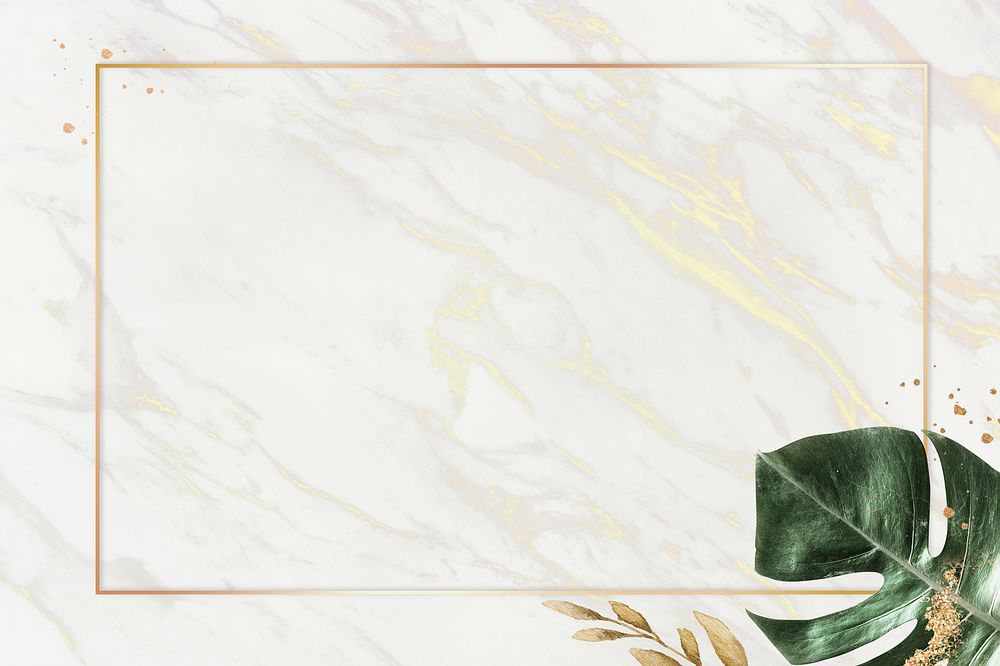 Rectangle gold frame monstera leaf | Premium PSD - rawpixel