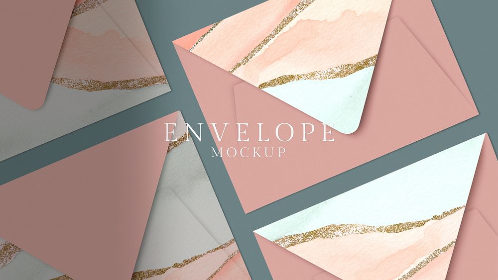 Pink invitation card envelope mockups | Premium PSD - rawpixel