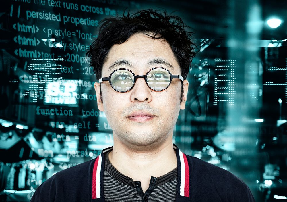 Asian hacker with computer code | Free Photo - rawpixel