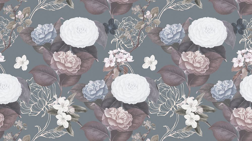 Hand drawn desaturated flower pattern | Premium Photo - rawpixel