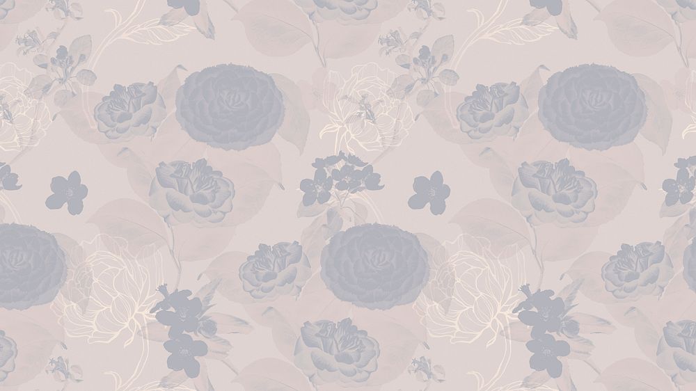 Hand drawn gray flower pattern | Premium Photo - rawpixel